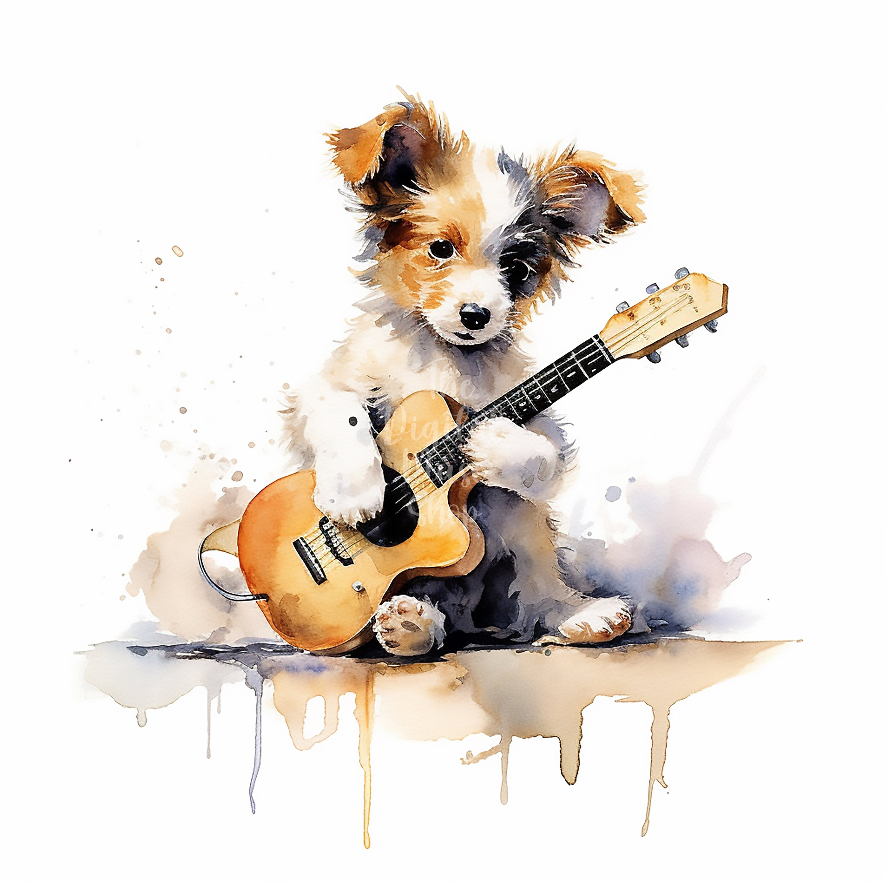 Dog Playing Guitar Clipart Music Clipart Dogs Clipart Puppy - Etsy