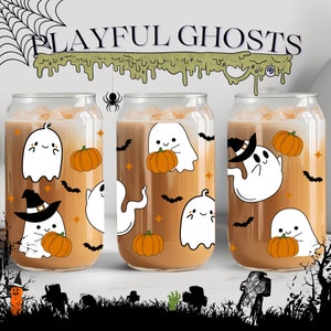 Cute Ghost SVG Libbey Can Glass SVG Halloween Ghost SVG Glass Can Wrap ...