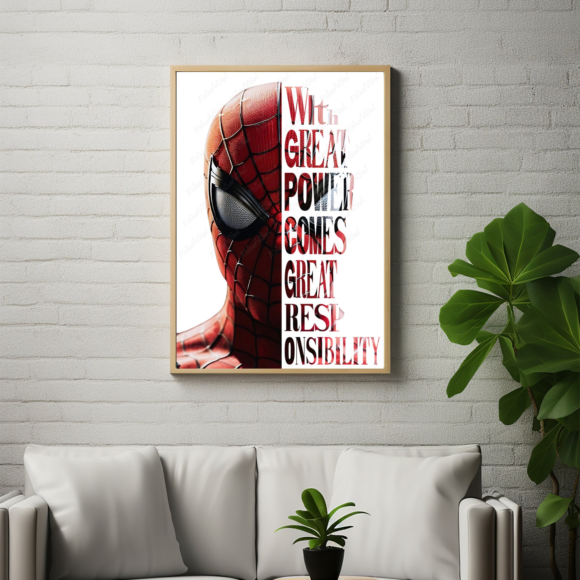 Spider-man Quote Digital Print - 'with Great Power Comes Great ...
