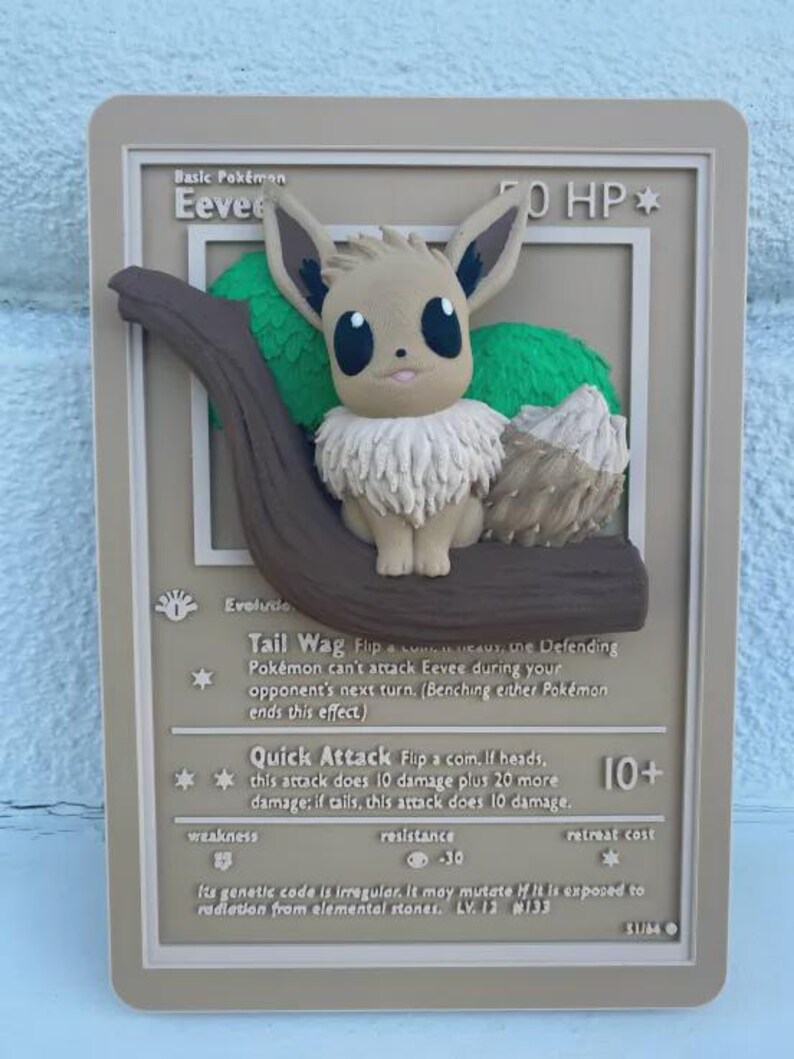 Eeveelutions Monster Card 3D Printed Figure - Etsy