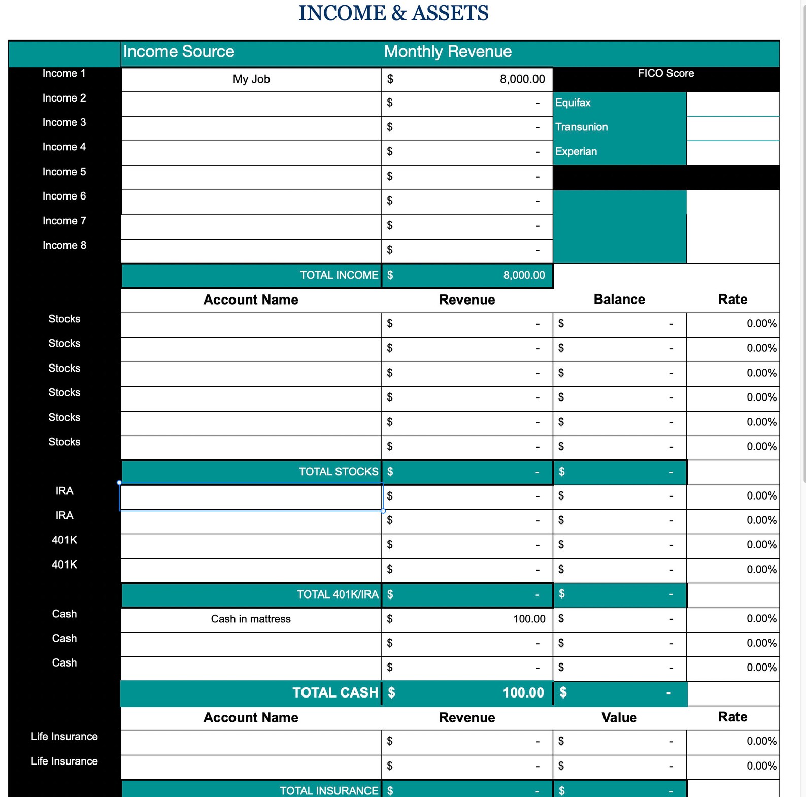 An EXCEL Spreadsheet to Help With Velocity Banking. #velocity #banking ...