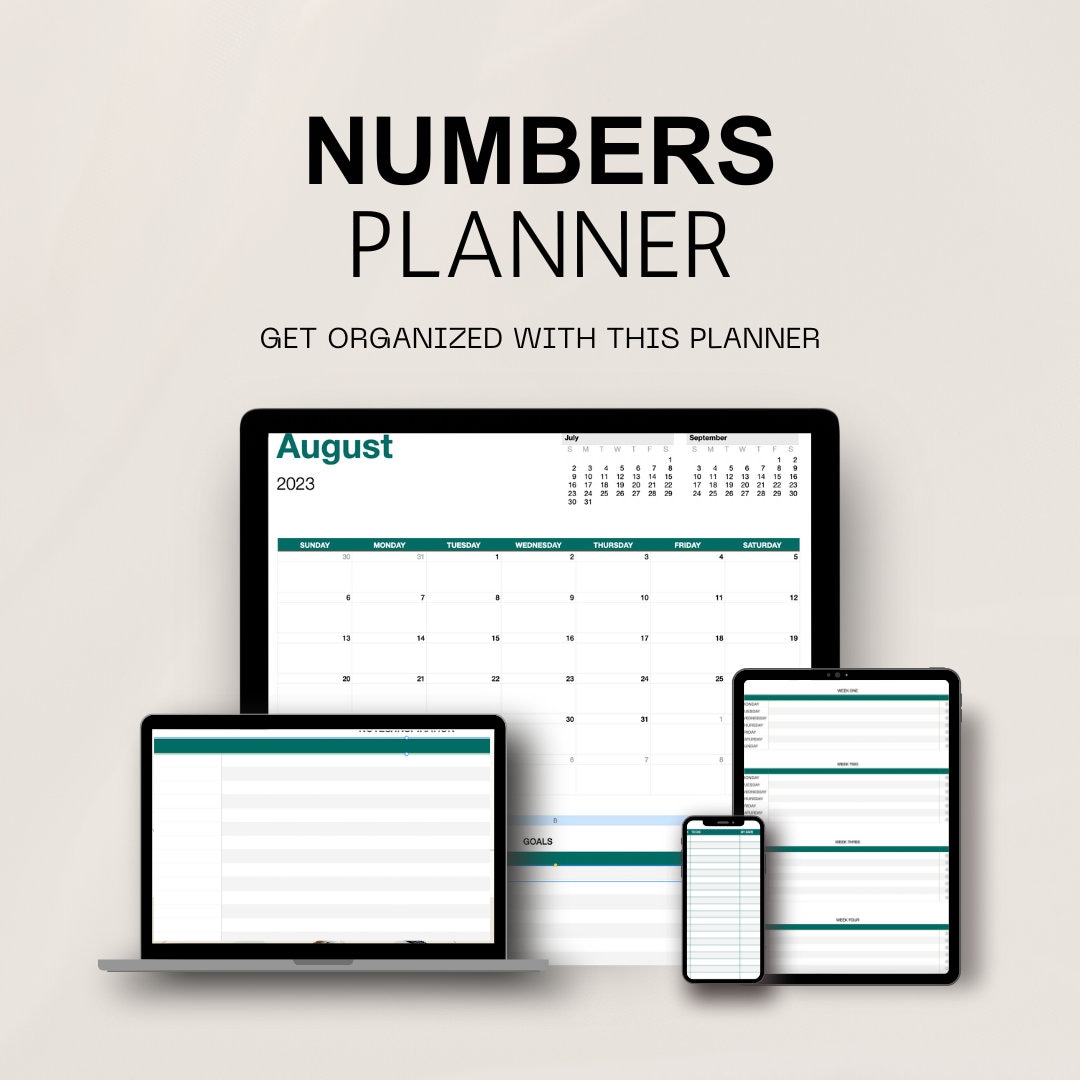 NUMBERS Planner Template With To-do List and Changeable Months - Etsy