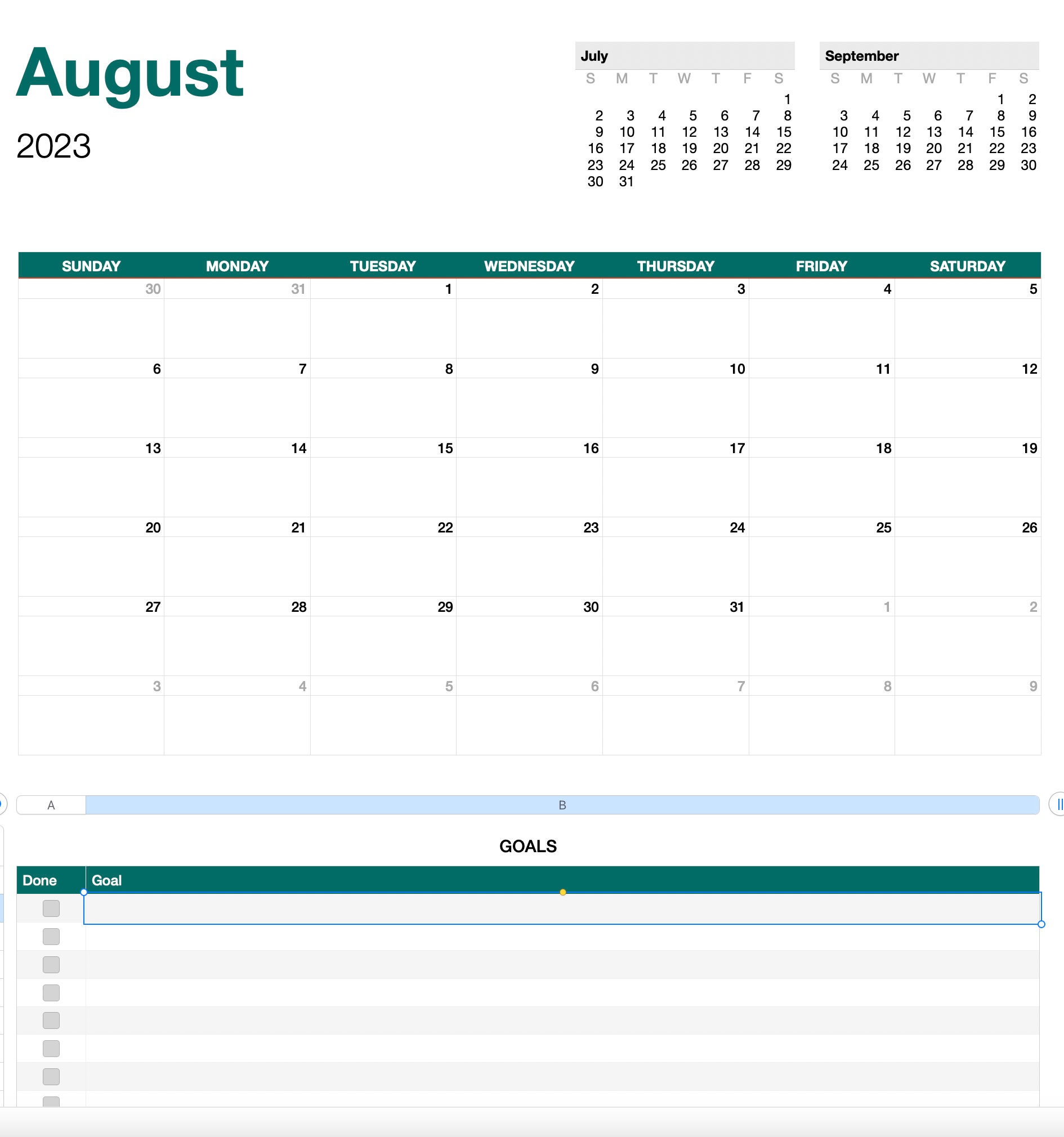 NUMBERS Planner Template With To-do List and Changeable Months - Etsy