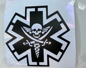 Tactical SWAT Medic Star of Life Reflective Decal Sticker EMS Police ...