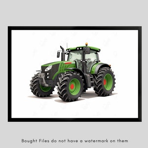 Fendt Tractor Illustration Print Poster Green Tractor Wall - Etsy