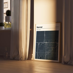 Normal Illinois City Map, City of Normal Map, Normal Minimalist Map ...