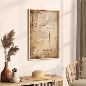 Mount Dora Florida Vintage Map Print Mount Dora City Map Mount Dora Map ...