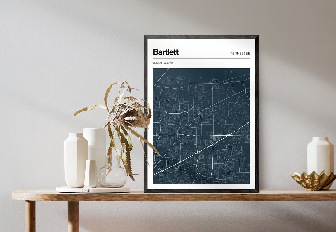 Bartlett Tennessee City Map, City of Bartlett Map, Bartlett Minimalist Map, Bartlett Print ...