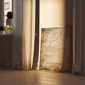 Mount Dora Florida Vintage Map Print Mount Dora City Map Mount Dora Map ...