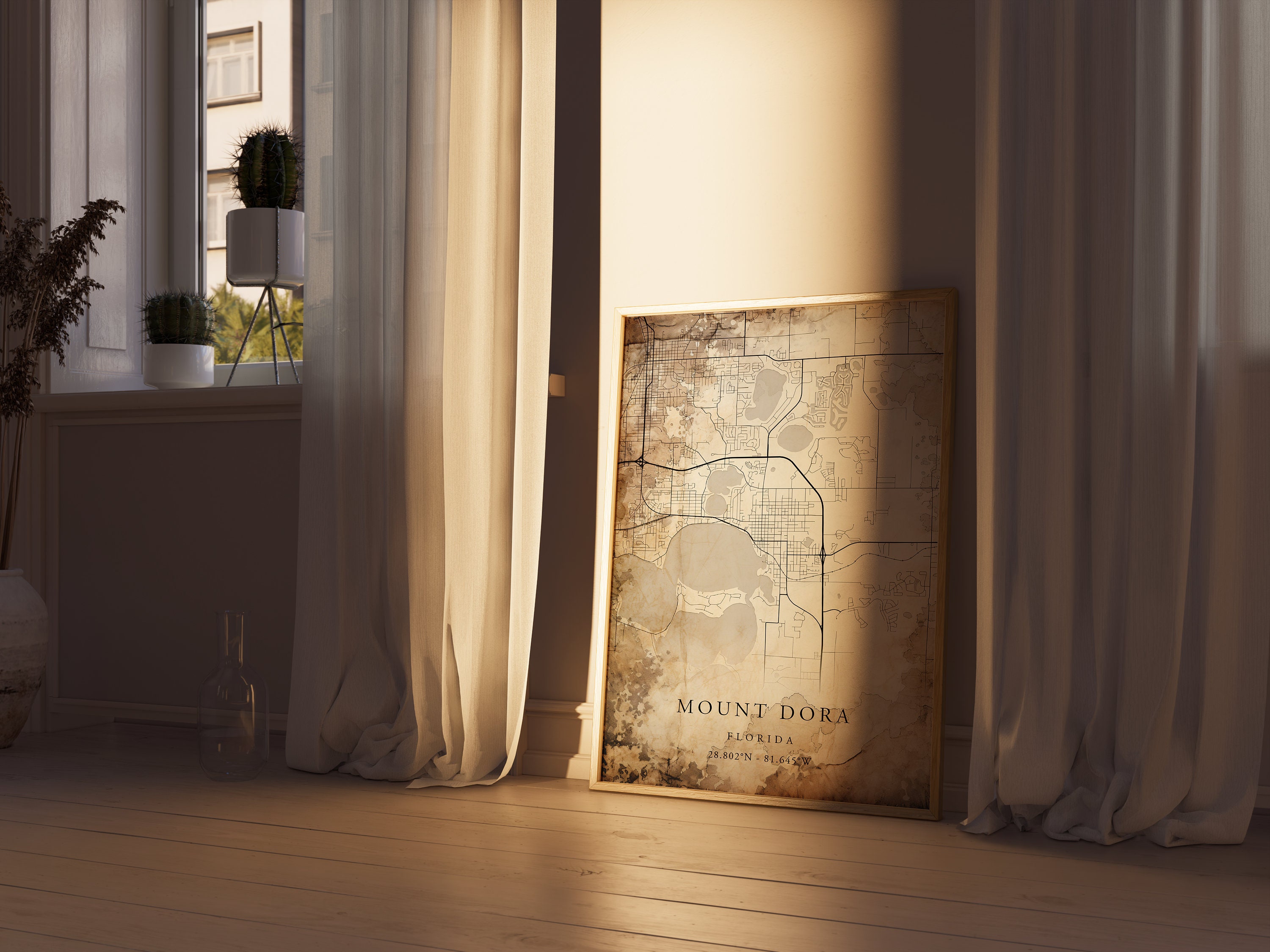 Mount Dora Florida Vintage Map Print Mount Dora City Map Mount Dora Map ...