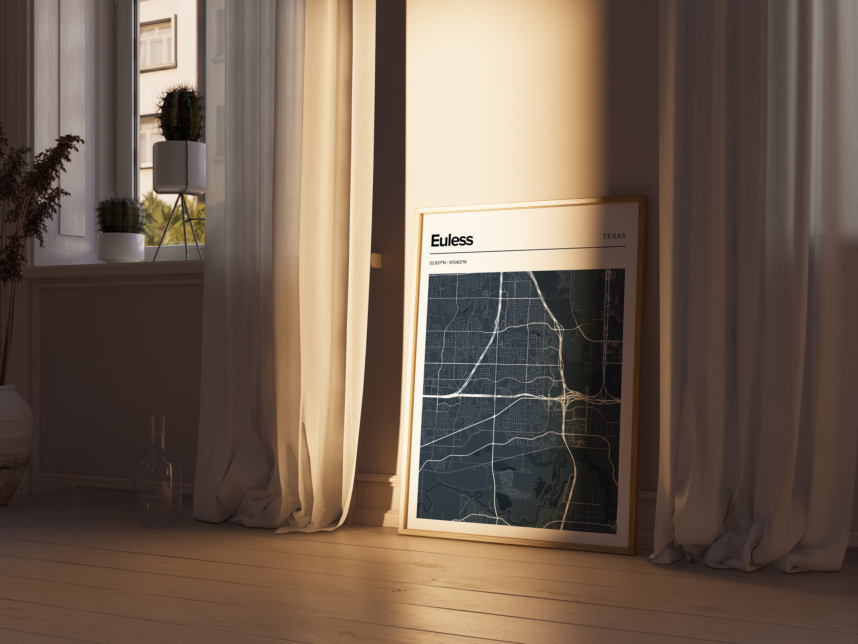 Euless Texas City Map, City of Euless Map, Euless Minimalist Map ...