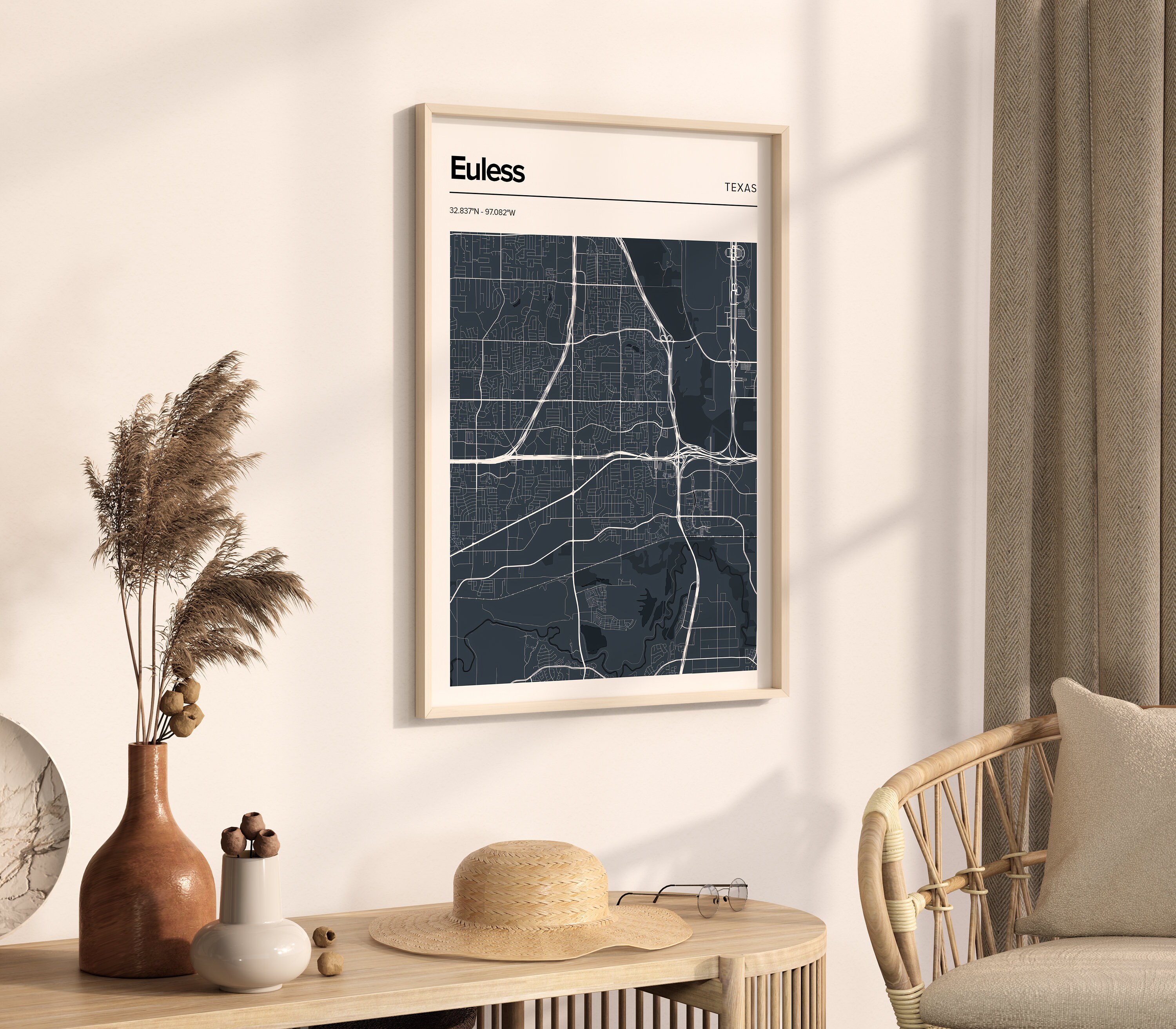 Euless Texas City Map, City of Euless Map, Euless Minimalist Map ...
