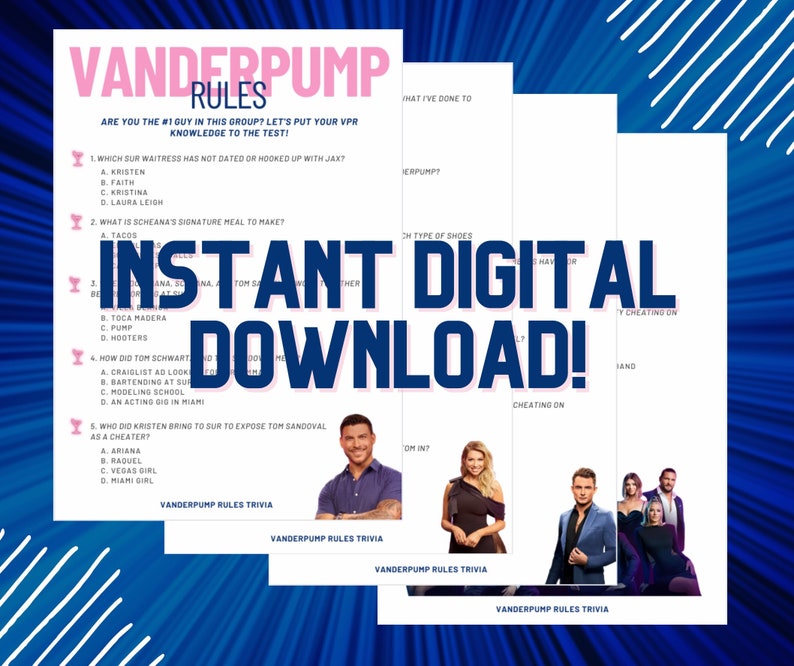 VANDERPUMP RULES TRIVIA 20 Questions Standard Difficulty - Etsy