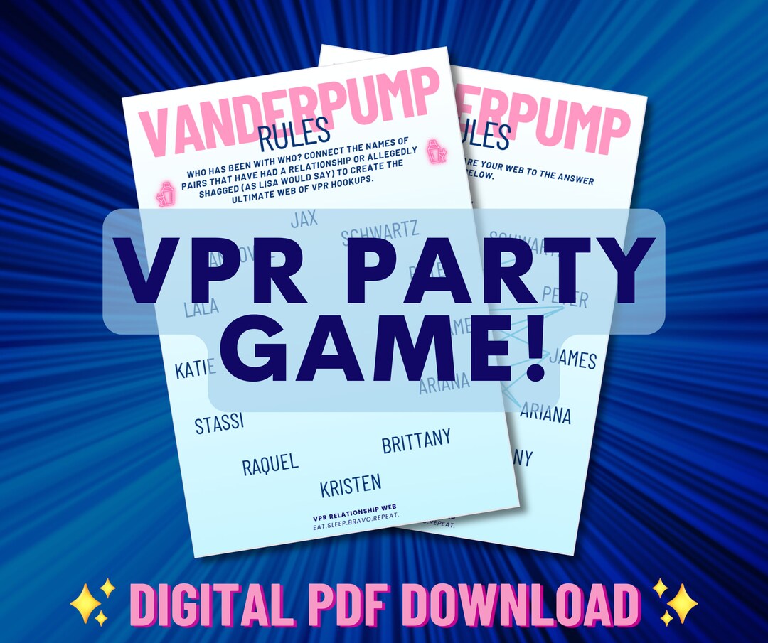 VANDERPUMP RULES - Relationship Web Party Game - Etsy