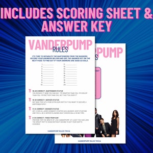 VANDERPUMP RULES TRIVIA - 20 Questions - Standard Difficulty - Etsy