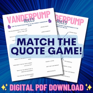 VANDERPUMP RULES GAME - Match the Quote - Etsy