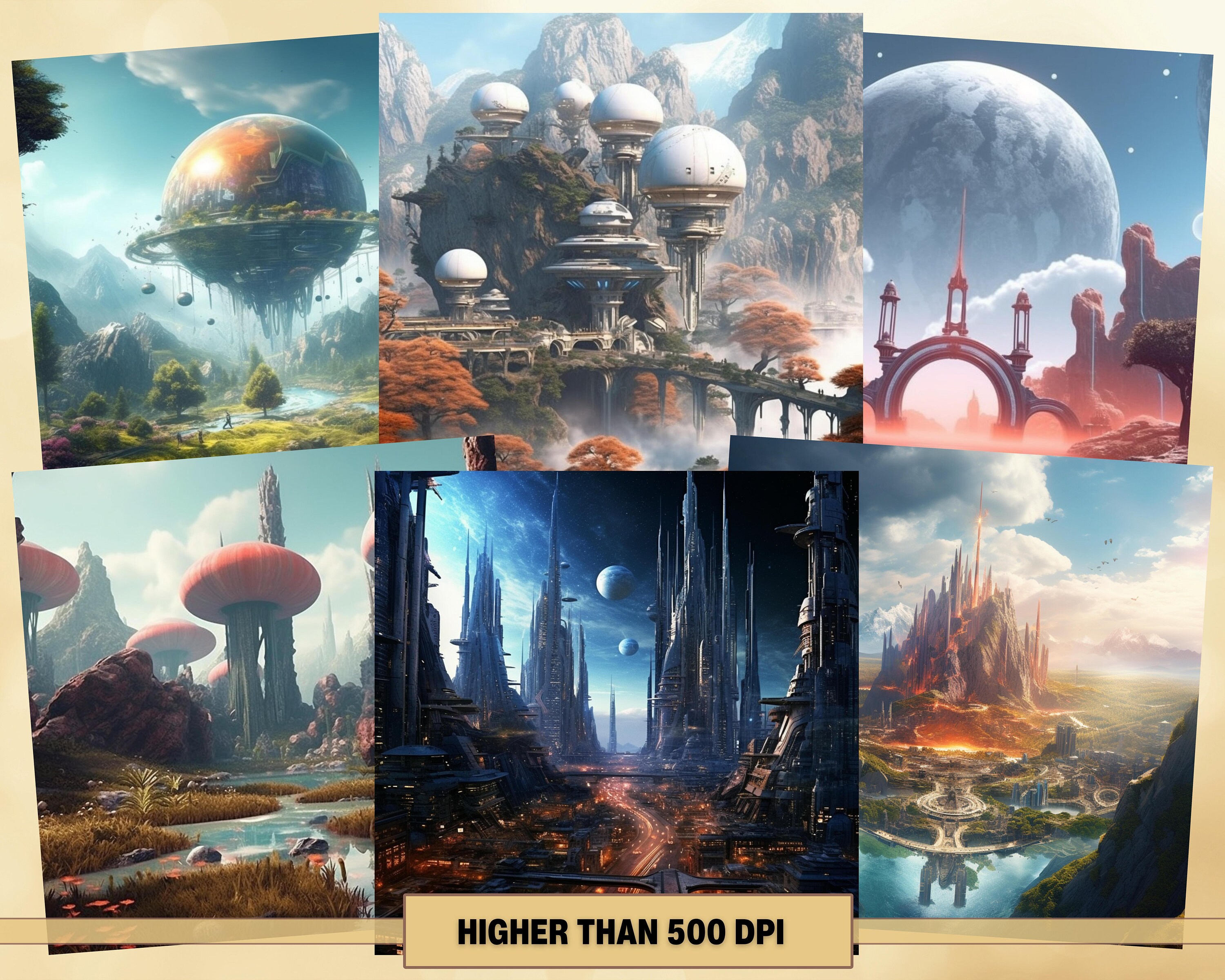 Printable Futurism Digital Papers Futuristic Pages Fantasy - Etsy