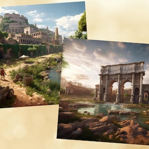 Printable Ancient Rome Digital Paper, Rome Ruins Pages, Ancient Italy ...