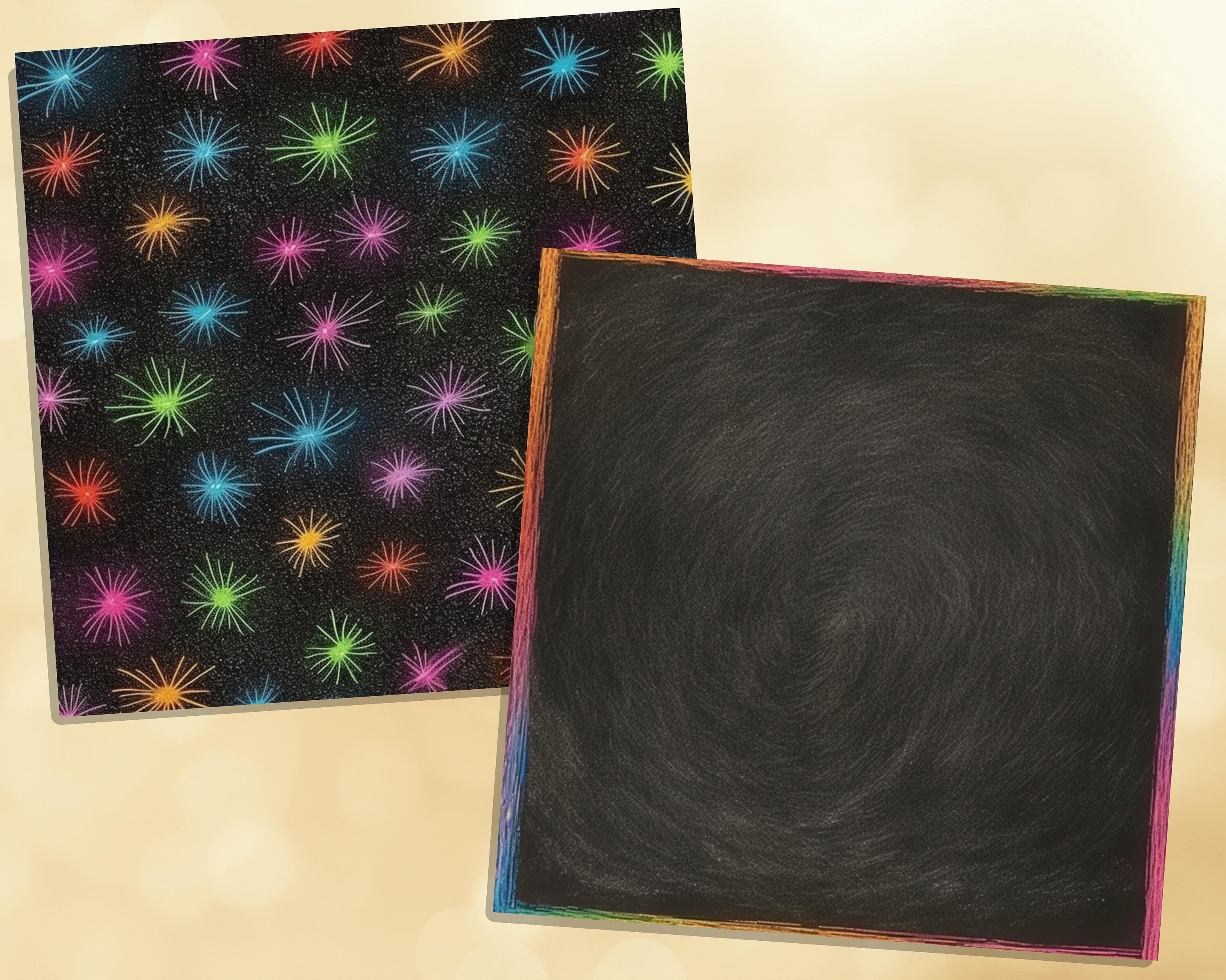 Printable Rainbow Chalkboard Digital Papers Blackboard Pages - Etsy