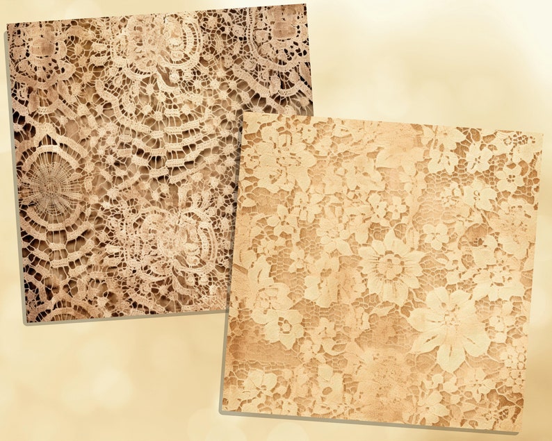 Printable Antique Lace Digital Papers, Lace Page, Distressed Background ...