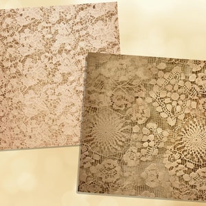 Printable Antique Lace Digital Papers, Lace Page, Distressed Background ...