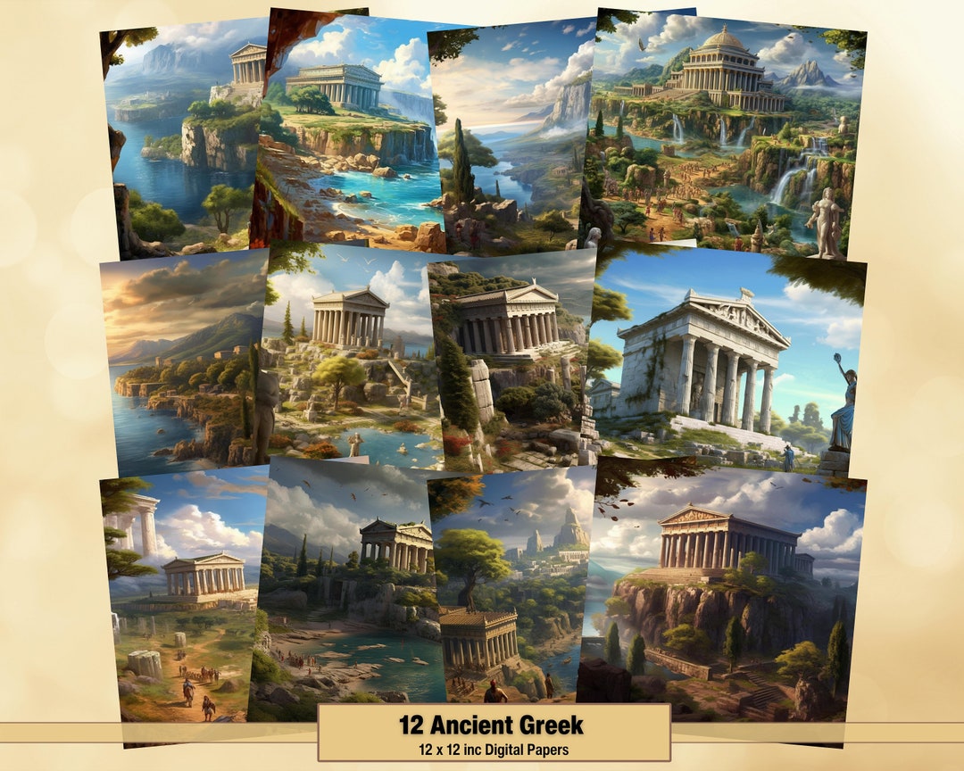 Printable Ancient Greek Digital Papers, Greek Mythology Pages, Greek ...