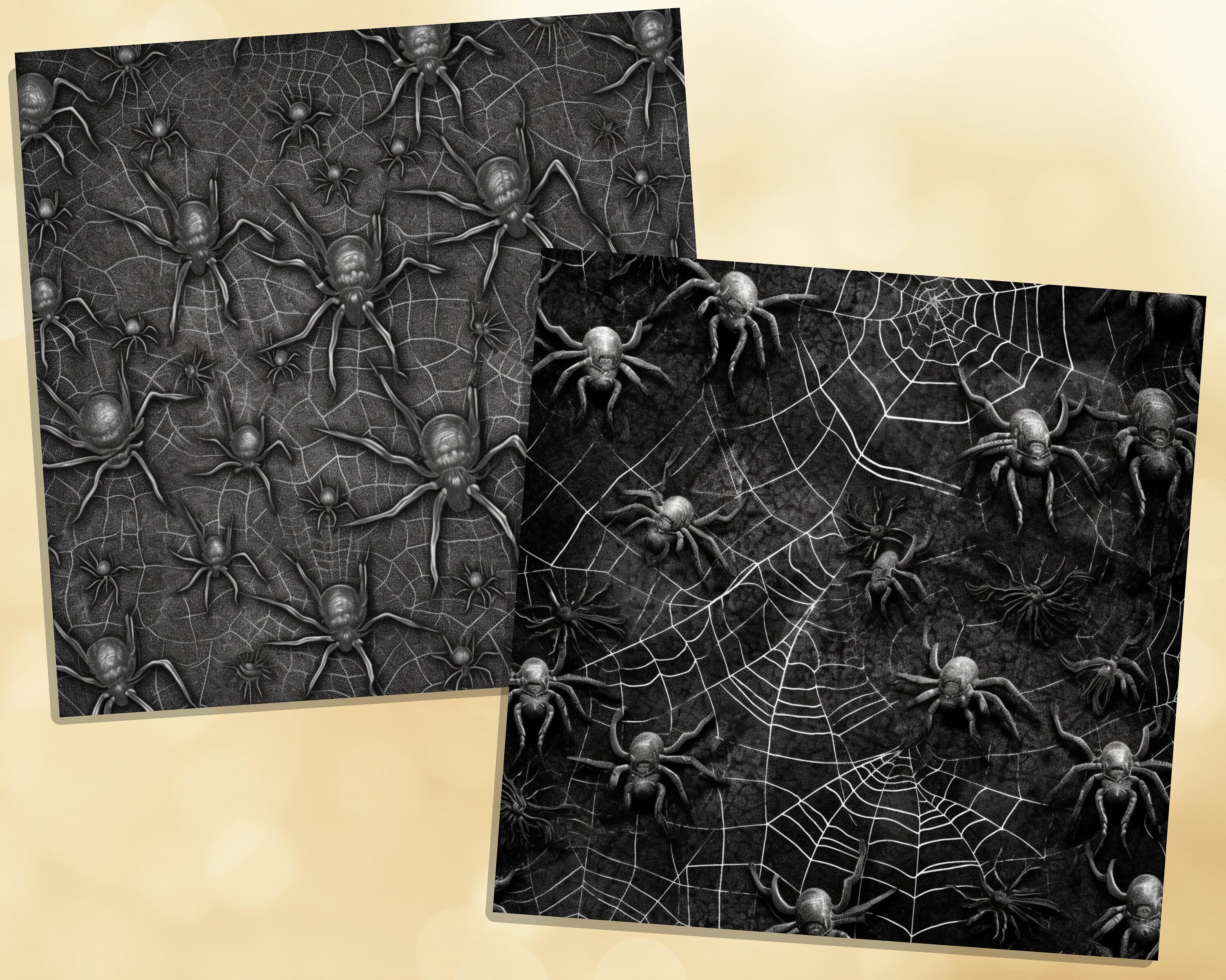 Printable Creepy Spider Digital Paper Scary Cobweb Pages - Etsy