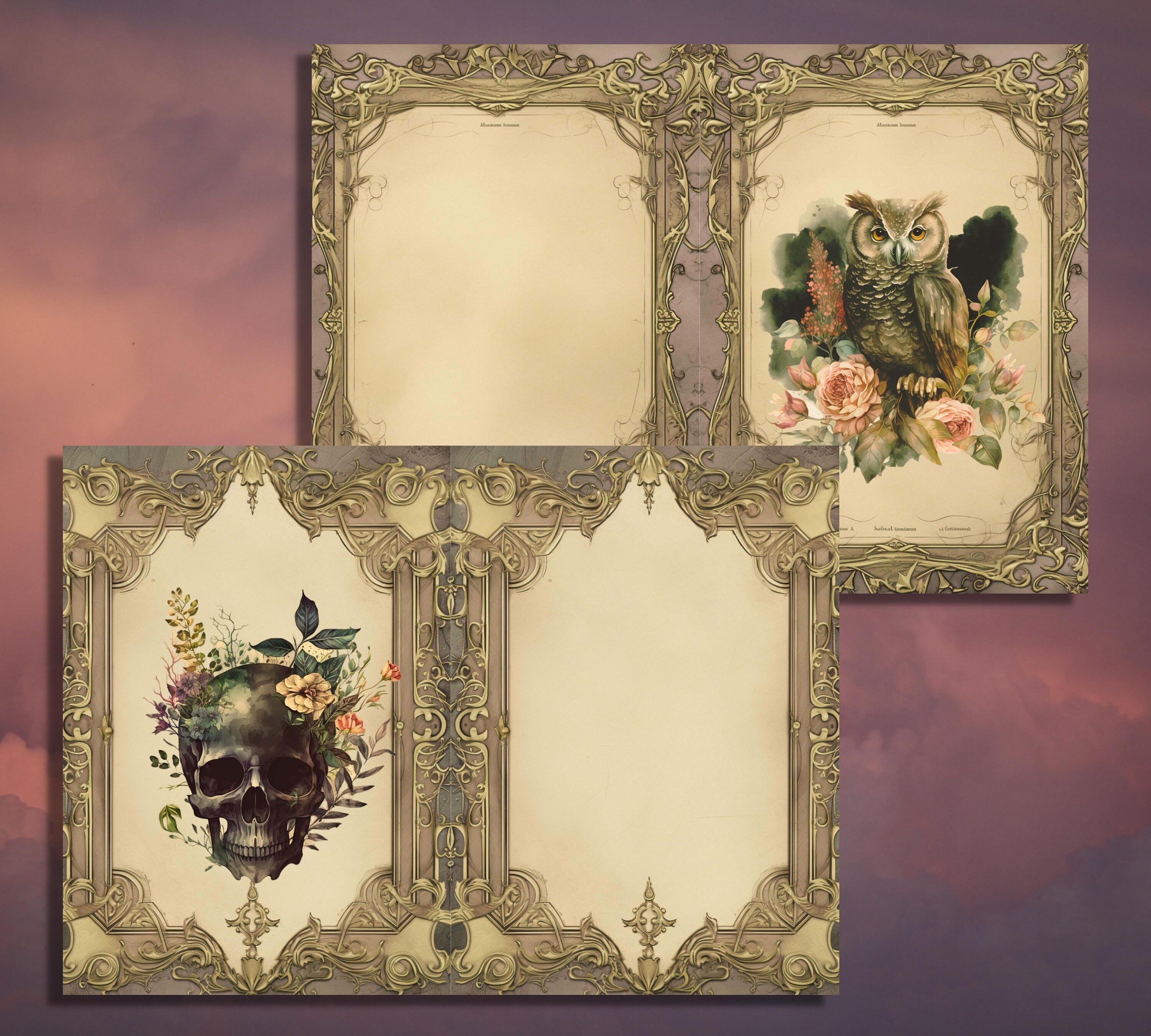 Printable Dark Academia Digital Paper, Wizard Ephemera, Gothic School ...