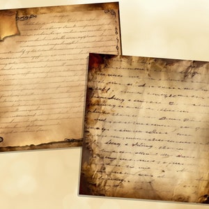 Printable Antique Digital Papers, Handwritten Pages, Old Background ...