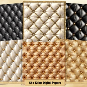 Printable Luxury Quilted Digital Papers, Tufted Textures Pages ...