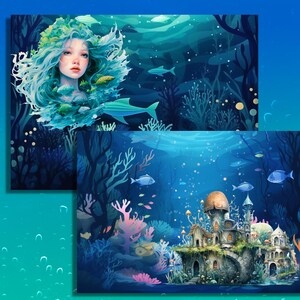Printable Undersea Fairy Digital Paper, Enchanted Fairies Ephemera ...