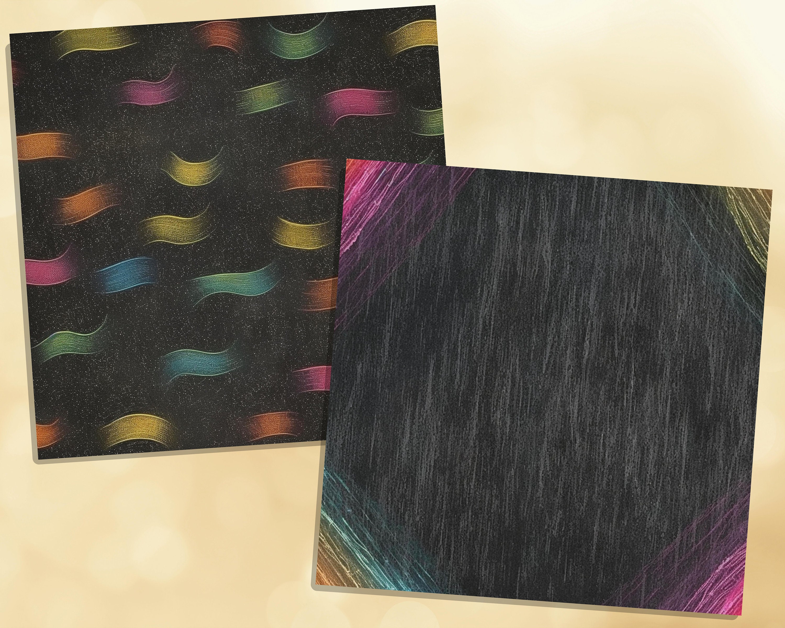 Printable Rainbow Chalkboard Digital Papers Blackboard Pages - Etsy