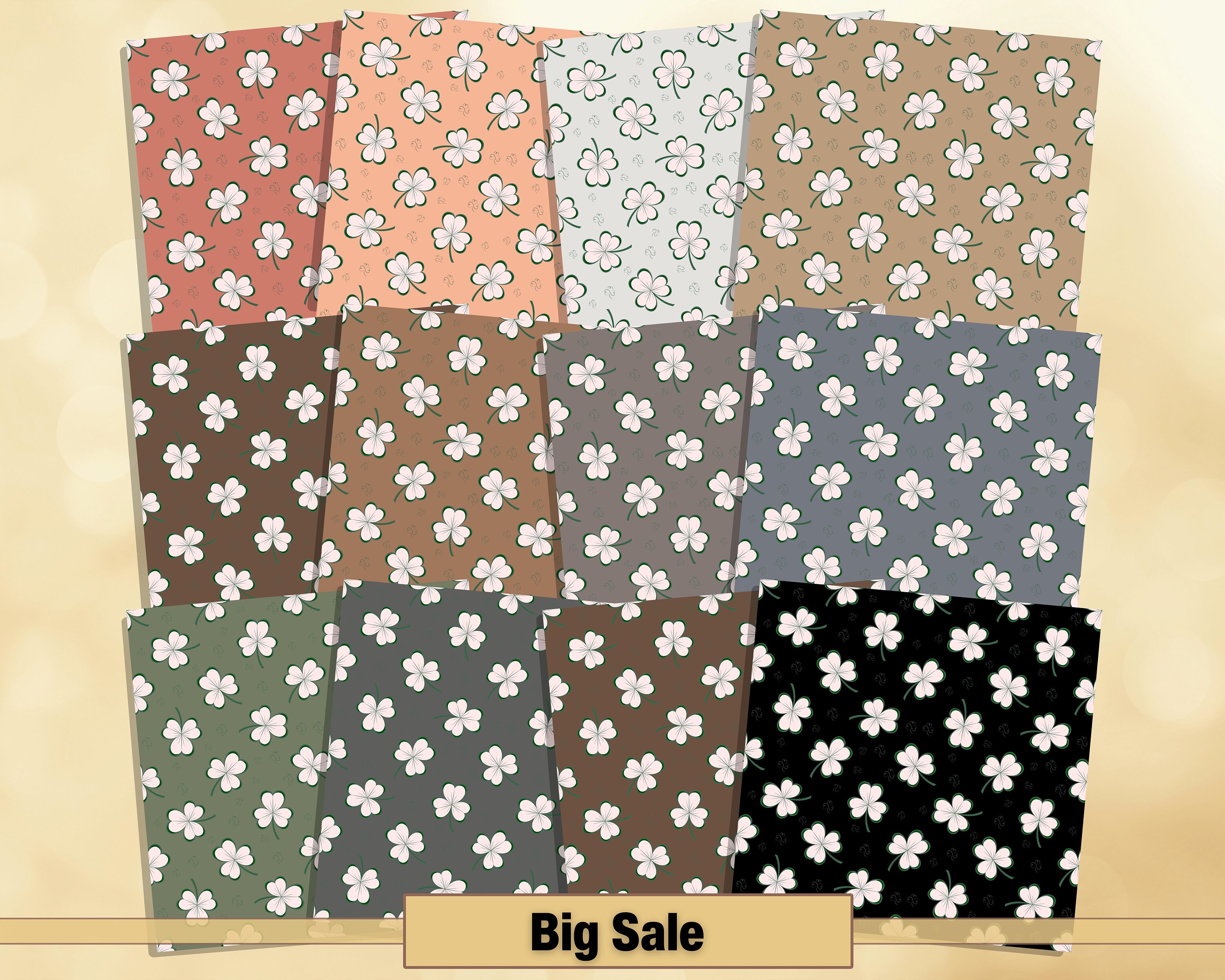 Printable 200 Seamless Clover Pattern Digital Papers Shamrock - Etsy