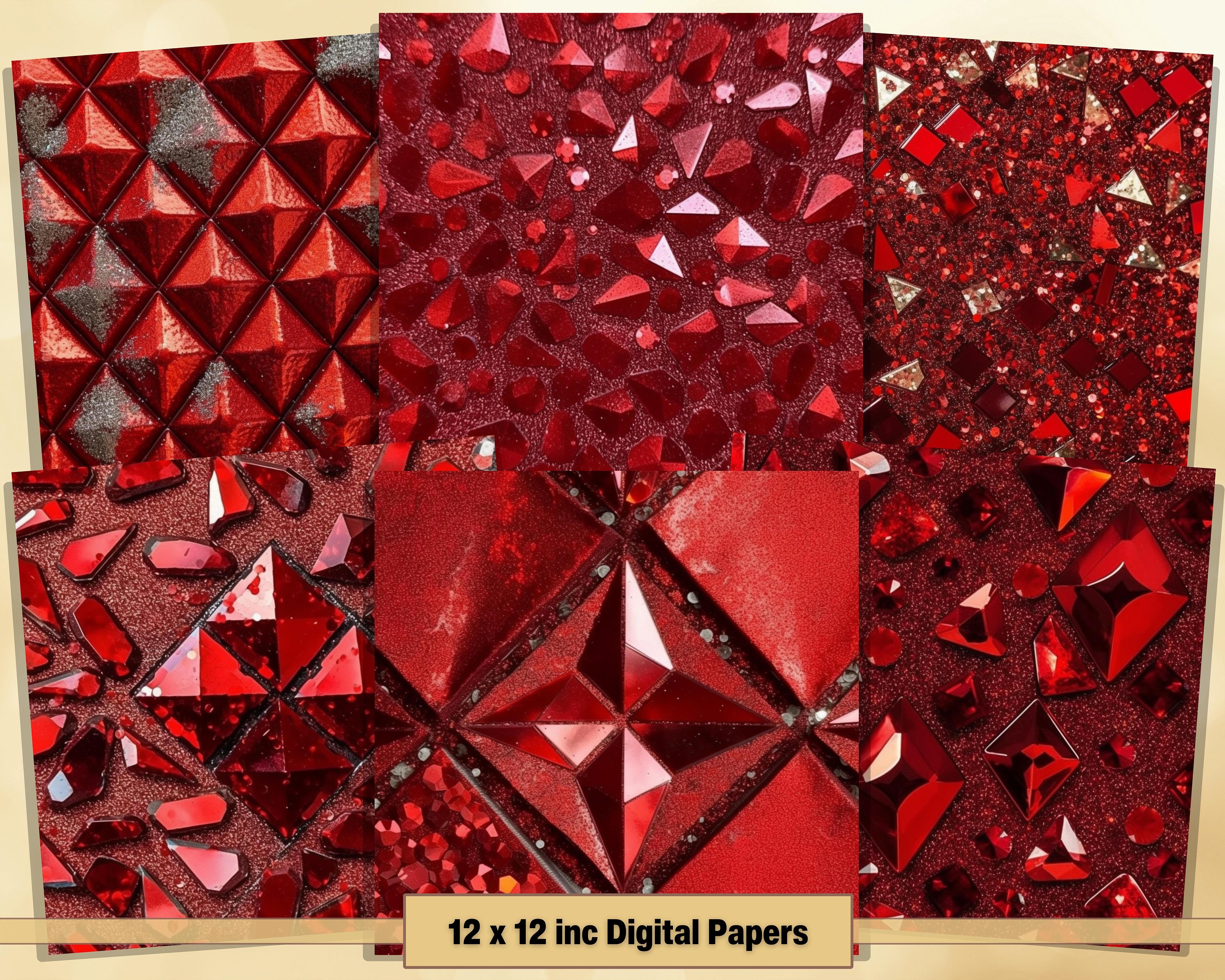 Printable Tufted Luxury Red Textures Digital Papers Sequins - Etsy