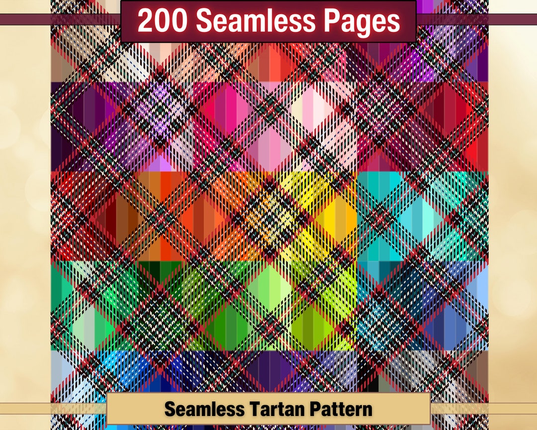 200 Tartan Pattern Digital Papers: Seamless Scrapbook Collage (PDF) - Etsy