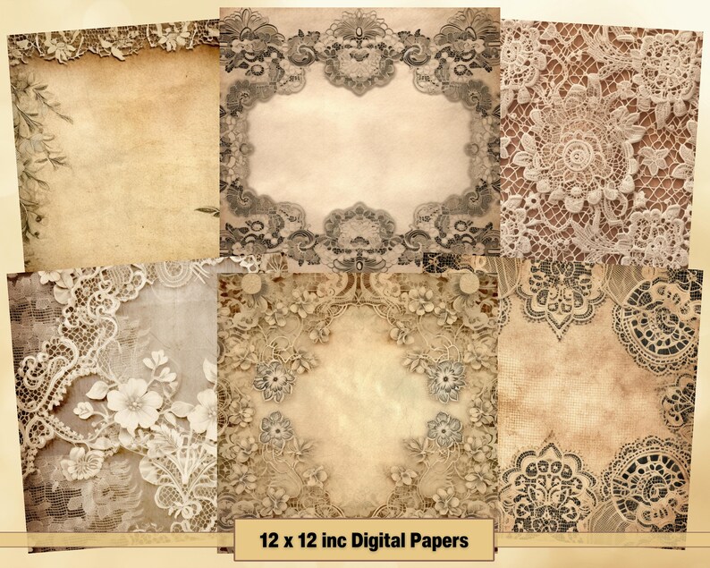 Printable Old Lace Digital Paper Victorian Laced Pages - Etsy