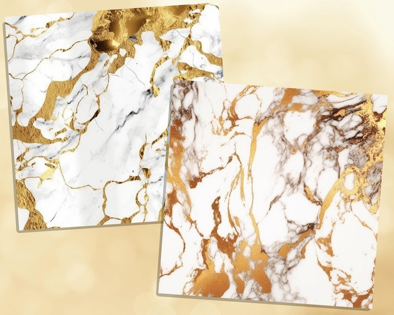 Printable White Gold Marble Textures Digital Papers Marble - Etsy