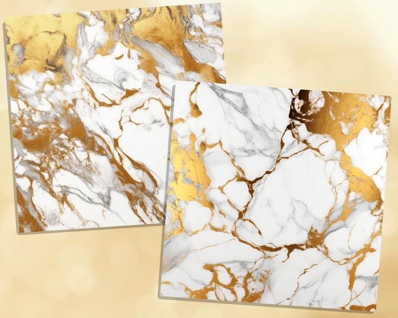Printable White Gold Marble Textures Digital Papers Marble - Etsy
