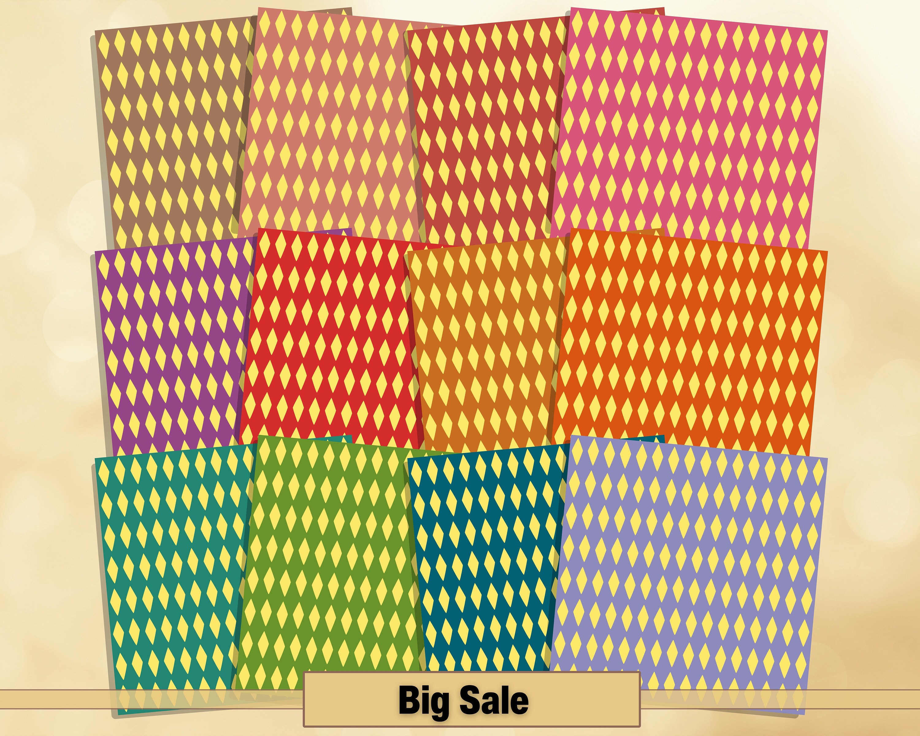 Printable 200 Seamless Argyle Pattern Digital Papers, Argyle Colour ...