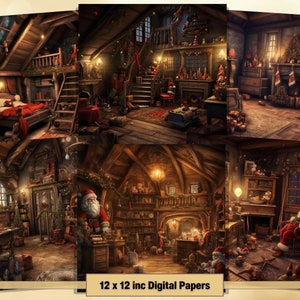 Printable the Night Before Christmas Digital Papers, Santa Page, Noel ...