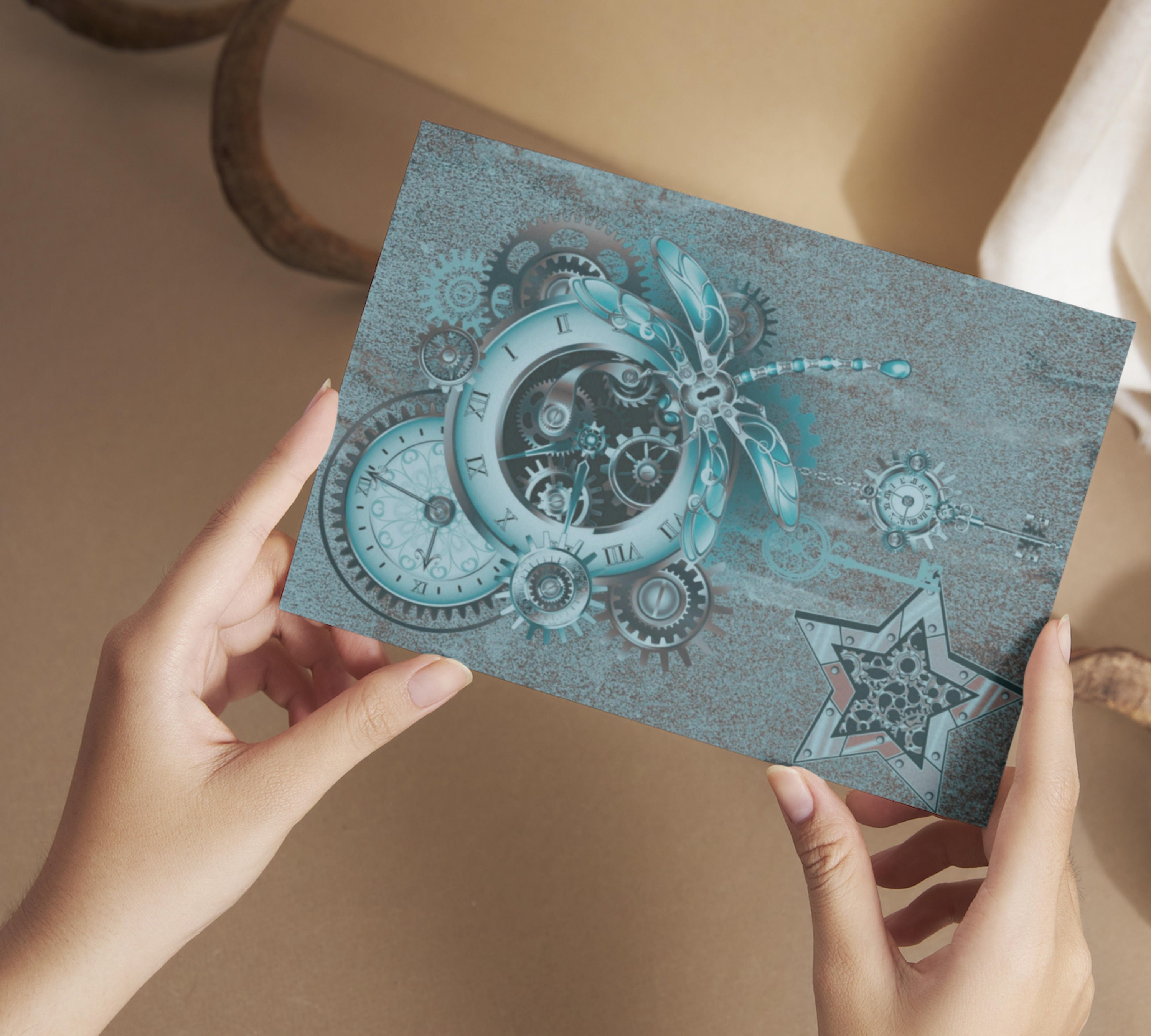 Printable Steampunk Blue Digital Paper Patina Steam Punk - Etsy