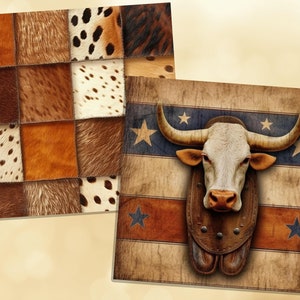 Printable Western Textures Digital Papers, Wild West Pages, Cowboy ...