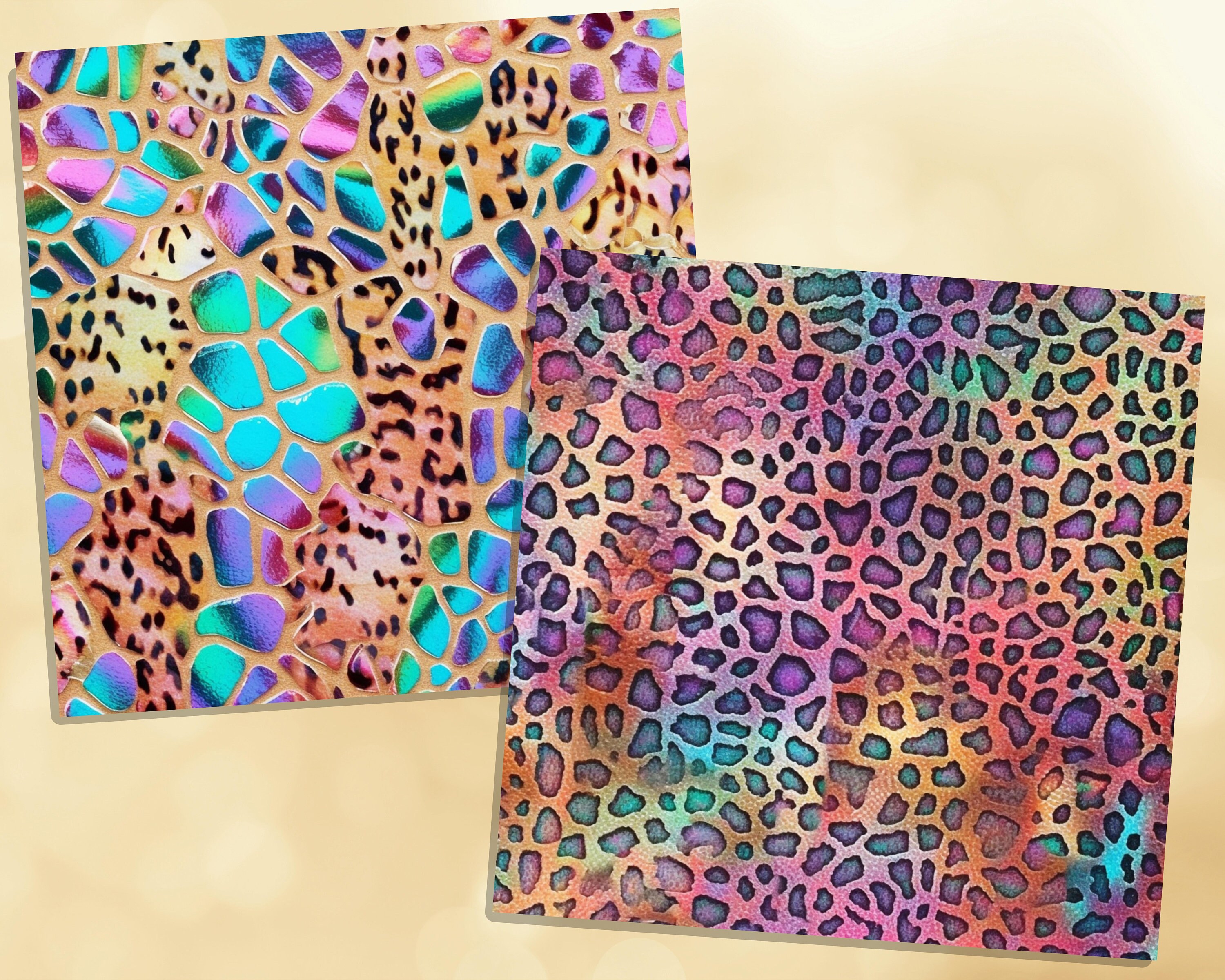 Printable Rainbow Leopard Pattern Digital Iridescent Papers - Etsy