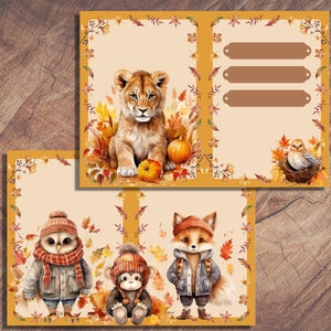 Printable Autumn Woodland Animals Paper, Cute Animals Ephemera, Fall ...