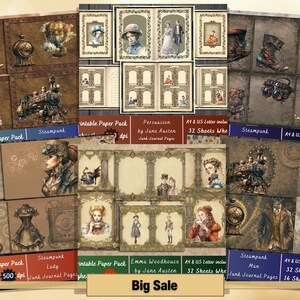 Printable Victorian Digital Papers Mega Bundle, Jane Austen Pages ...