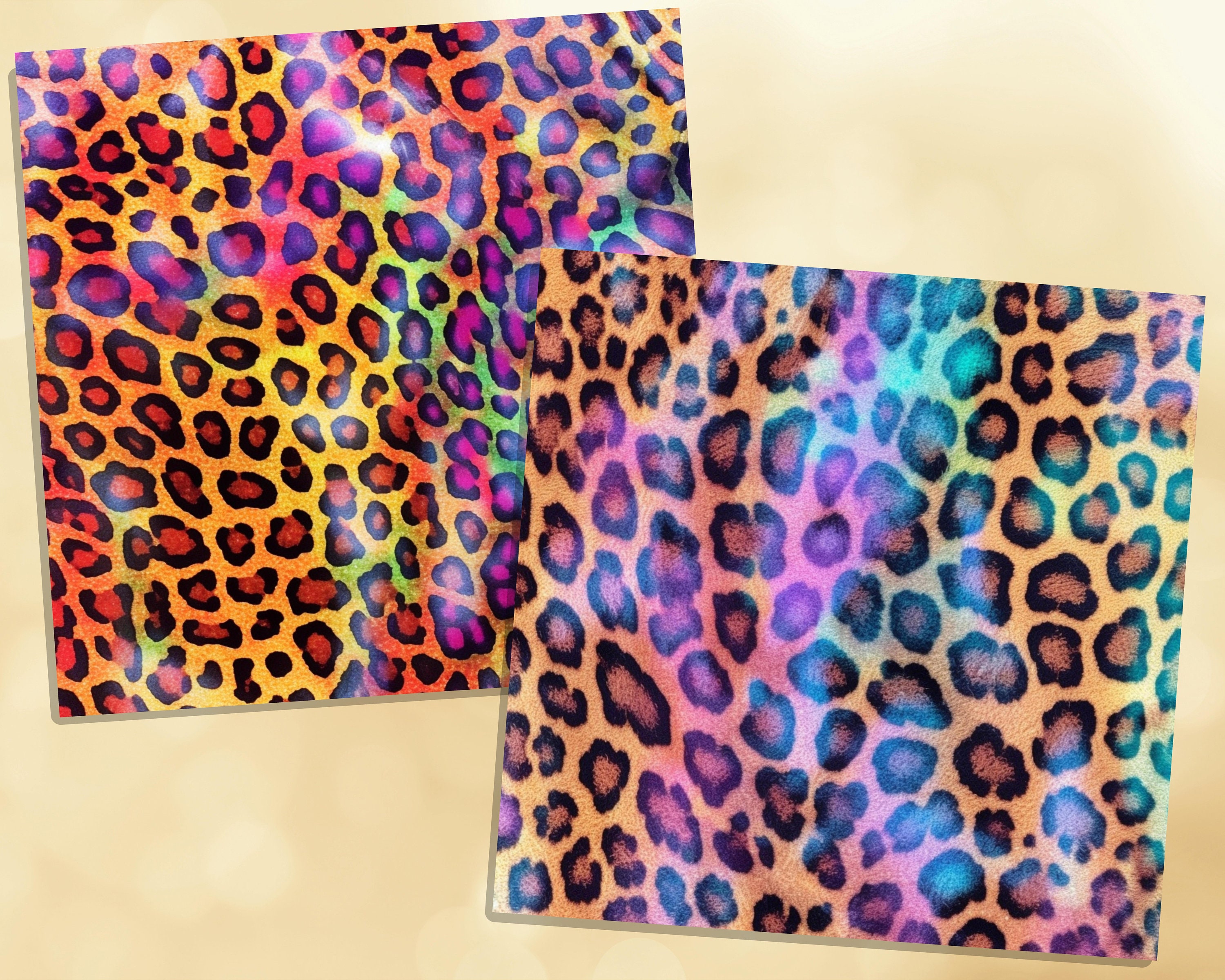 Printable Rainbow Leopard Pattern Digital Iridescent Papers - Etsy