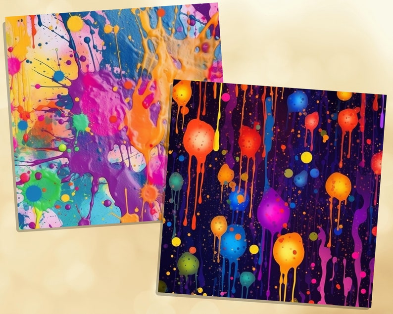 Printable Paint Splatters Digital Papers, Paint Splash Texture Pages ...