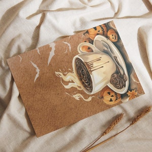 Printable Halloween Coffee Digital Papers, Pumpkin Spice Latte Ephemera ...