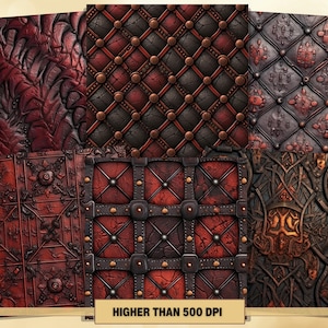 Printable Gothic Leather Digital Papers, Leather Textures Pages, Goth ...