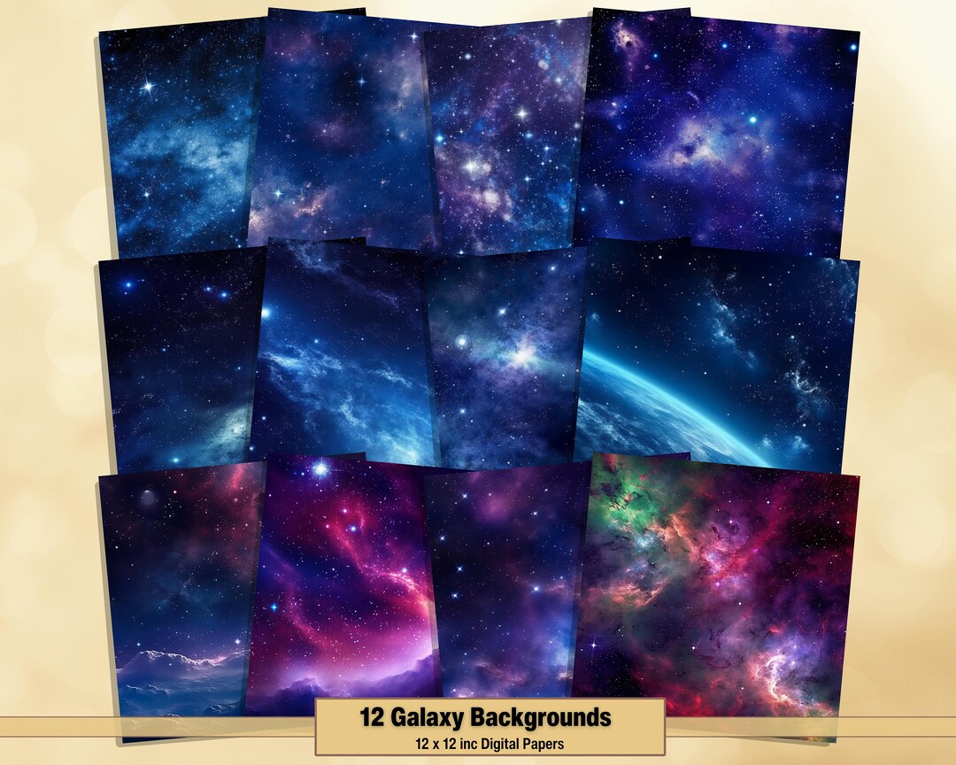 Printable Galaxy Digital Papers, Outer Space Pages, Nebula Background ...